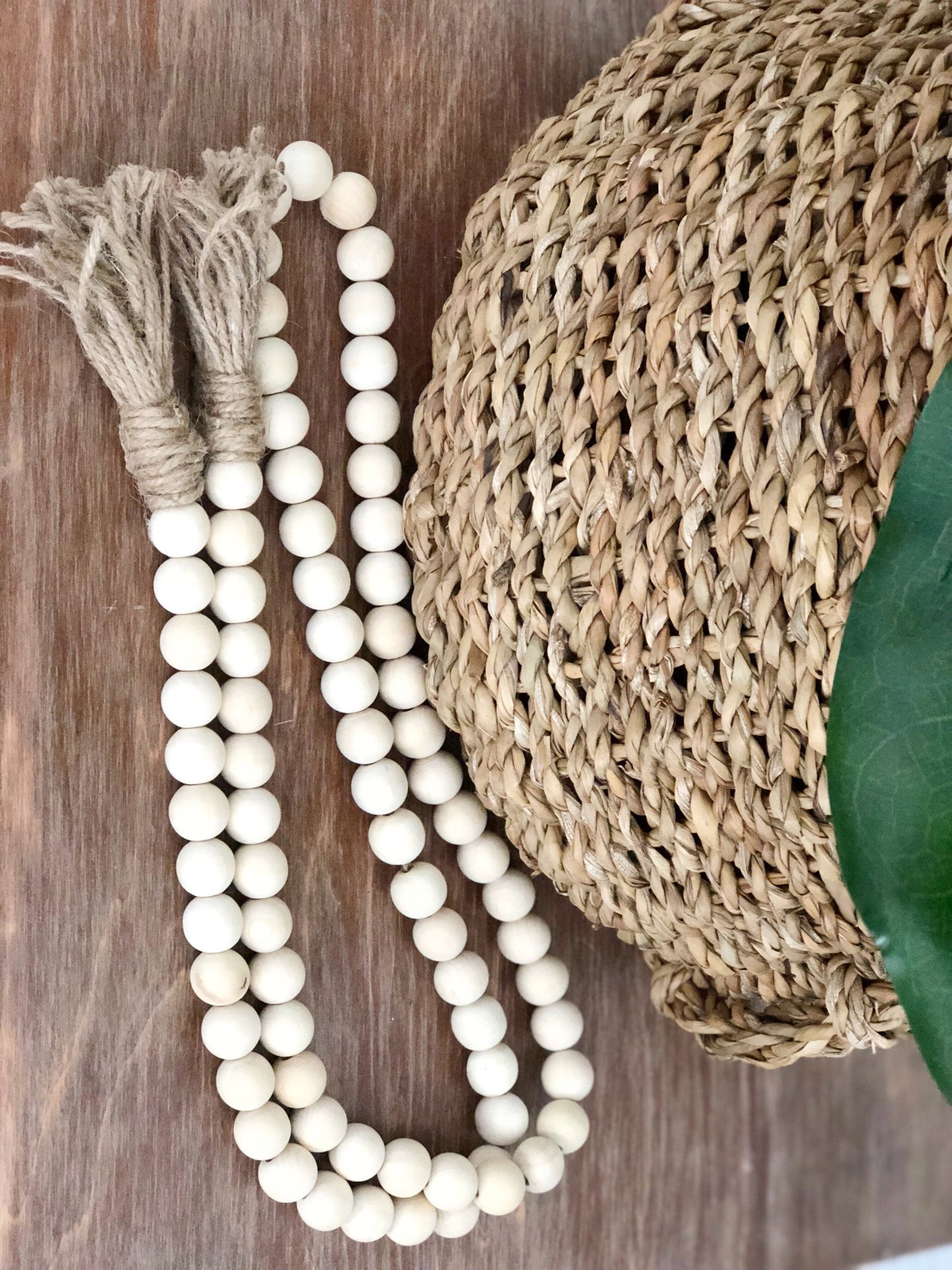 Décoration Murale en Perles de Bois et Franges - Boutiqueou