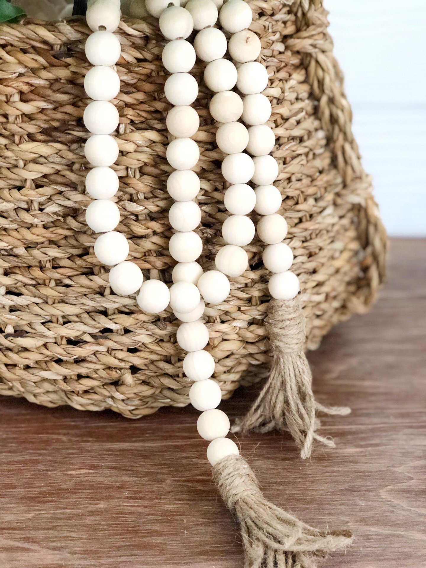 Décoration Murale en Perles de Bois et Franges - Boutiqueou